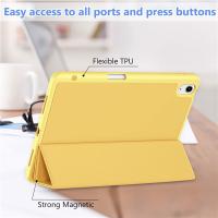 China Wholesales Auto Wake/Sleep Tri-fold TPU Folio Tablet Case with Pencil Slot for iPad Air 4/5, Air 11