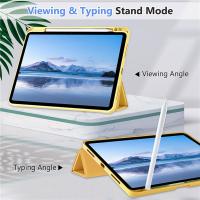 China Wholesales Auto Wake/Sleep Tri-fold TPU Folio Tablet Case with Pencil Slot for iPad Air 4/5, Air 11