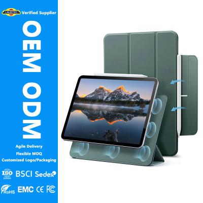 China Magnetic Tri-Fold Case for iPad Slim Double-Sided PU Leather Smart Cover with Auto Sleep/Wake Shockproof Folio Shell for sale