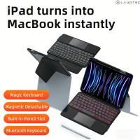 China Magnetic Detachable Keyboard Case for iPad Pencil Holder Anti-Slip Design Multi-Angle Adjustable Stand 7-Color Backlit OEM/ODM/ for sale