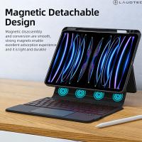 China Magnetic Detachable Keyboard Case for iPad Pencil Holder Anti-Slip Design Multi-Angle Adjustable Stand 7-Color Backlit OEM/ODM/ for sale