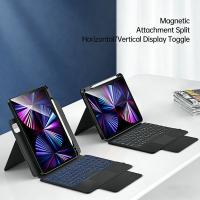China Magnetic Detachable Mechanical Wireless Keyboard Case for iPad 10/11 with Multi-Angle Stand Touchpad & Pen Holder for sale