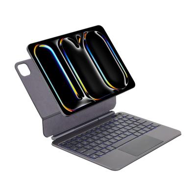 China Laudtec 6 Rows Keys Magic Keyboard Folio Case Customize the Language Layout Black Cover for Ipad 10.2/10.9/11/12.9 Inch Pbk342 Wholesale OEM/ODM/Private Label for sale