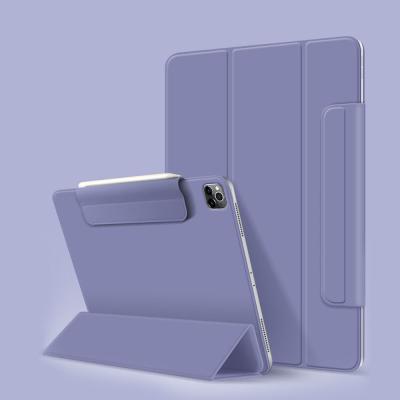 China Laudtec Powerful Magnetic Attachment Slim Trifold Stand Leather Smart Cover Case with Clasp for  iPad Pro 13 Inch Case M5/M4 for sale