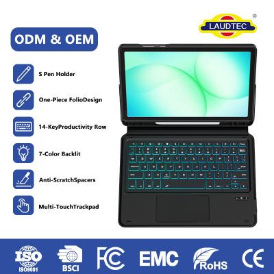 China Wholesale 7-Color Backlit Rugged Keyboard Folio Case with  Trackpad for Samsung Tab A9+/A11+ Plus,SM-X210/X230 Compatible for sale