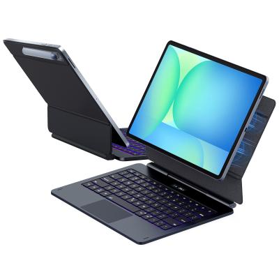 China Scissor Key Magnetic Keyboard for Galaxy Tab S11 FE 13.1''7Color Backlit Trackpad Slim Folio with S Pen Garage ODM/OEM Support for sale