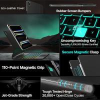 China Laudtec Magnetic Floating Backlit 78-Key Scissor-Switch Trackpad Keyboard Folio for iPad Air 11