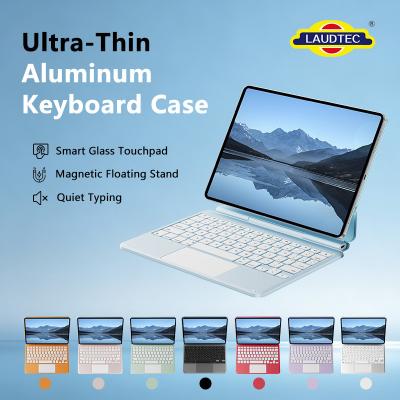 China New Ultra Thin Blue Magnetic Rechargeable Keyboard with Glass Touchpad for for iPad Pro 11