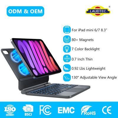 China Premium Laptop-like Magnetic Keyboard Case for iPad Mini7 with Smart Power Dashboard Ultra Slim Backlit Wireless Tablet Keyboard for sale