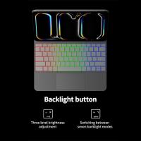 China OEM Wireless Magnetic Keyboard Case for iPad 7-Color Backlight Scissor Keys Multi-Touch Trackpad Aluminum Alloy Panel for sale