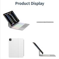 China OEM Wireless Magnetic Keyboard Case for iPad 7-Color Backlight Scissor Keys Multi-Touch Trackpad Aluminum Alloy Panel for sale