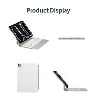 China Bluetooth Magic Keyboard with Backlit Touchpad for iPad PU Leather & Aluminum Panel Multi-Touch Voice Input Supported for sale