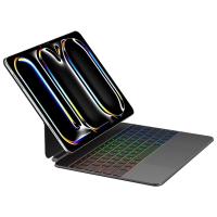 China Slim Magnetic Keyboard for iPad with 7-Color Backlit Full Trackpad Multi-Touch PU Leather Aluminum Alloy Shell Voice Input for sale