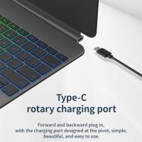 China Slim Magnetic Keyboard for iPad with 7-Color Backlit Full Trackpad Multi-Touch PU Leather Aluminum Alloy Shell Voice Input for sale