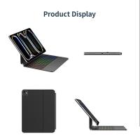 China Slim Magnetic Keyboard for iPad with 7-Color Backlit Full Trackpad Multi-Touch PU Leather Aluminum Alloy Shell Voice Input for sale
