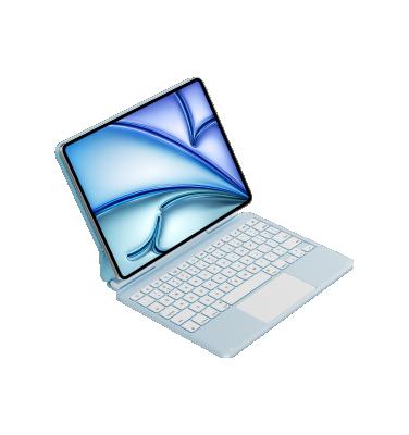 China Wholesale Multilingual Layouts RGB Backlit Wireless Suspended Magnetic Keyboard with Glass Trackpad for iPad 10th /11th Gen for sale