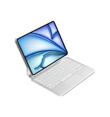 China Multilingual Layout Custom Logo Ultra Thin RGB Backlit Magnetic Keyboard With Glass Trackpad for iPad Air 13