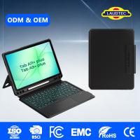China For Samsung Tab A9+/A11+ Plus One-Piece Folio Keyboard With Case, 7-Color Backlit S Pen Slot Protective Cover Wholesale for sale