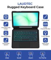 China For Samsung Tab A9+/A11+ Plus One-Piece Folio Keyboard With Case, 7-Color Backlit S Pen Slot Protective Cover Wholesale for sale