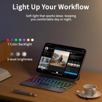 China Magnetic Keyboard Case for iPad Mini 6/Mini 7,7‑Color RGB Backlit Multi‑Gesture Touchpad,80+ Strong Magnets Multi‑Angle Stand,Ultra‑Slim Folio Cover, Wholesale/ODM OEM Support for Bulk Business Orders for sale