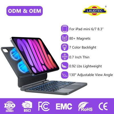 China Custom Magnetic Keyboard Cover for iPad Mini 6/7 – Laptop‑Style Scissor Keys, 7‑Color RGB Backlight, Multi‑Gesture Touchpad, 80+ Magnets for Secure Hold. OEM/ODM & Bulk Wholesale Available. for sale