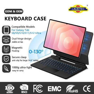 China Premium Keyboard Case for Samsung Galaxy Tab S12 S11 S10 S9 S8 Ultra 14.6 Inch PU Leather Wireless Folio with Touchpad & Backlit for sale
