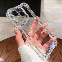China For Luxury Shockproof Anti-yellow Clear Hard Phone Case for 14 13 Pro Max Soft Silicone Bumper Transparent Cover for sale
