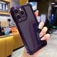 China For Luxury Shockproof Anti-yellow Clear Hard Phone Case for 14 13 Pro Max Soft Silicone Bumper Transparent Cover for sale