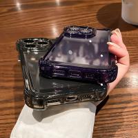 China For Luxury Shockproof Anti-yellow Clear Hard Phone Case for 14 13 Pro Max Soft Silicone Bumper Transparent Cover for sale