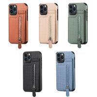 China Laudtec Zipper Cards Wallet Leather Mobile Phone Case for iPhone 14 Plus 13 12 Mini 11 Pro Max X XS XR Purse Card Holder Cover for sale