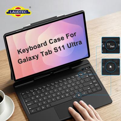 China Premium Slim Magnetic Keyboard Folio for Tab S11 Ultra Multi-Touch Trackpad&Ambient Backlit Smart LCD Power Gauge with Pen Slot for sale