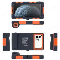 China Laudtec Selfie Diving Protective Case for 15 12 Plus Pro Max Waterproof Phone Pouch Shellbox Tempered Glass Cover for sale