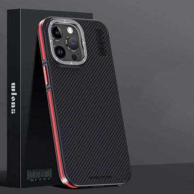 China For Aramid Fiber TPU TPE Phone Case for 15/14/13/12 Pro Max Frosted Matte Back Magnetic Luxury Design Custom Logo for sale