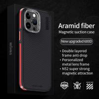 China For Aramid Fiber TPU TPE Phone Case for 15/14/13/12 Pro Max Frosted Matte Back Magnetic Luxury Design Custom Logo for sale