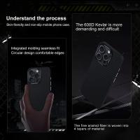 China For Laudtec Sjk991 for iPhone 16 Pro Max Aramid Fiber Protective Case Shockproof Magnetic Charging Back Cover Screen Protector for sale