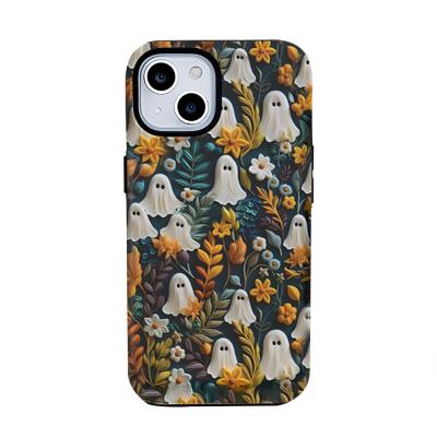 China PC Halloween Hit Knitted 3D Ghost Film Waterproof Shockproof Luxury Mobile Phone Case for 11 12 13 14 15 Pro Max Plus Fashion for sale