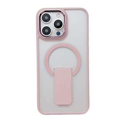 China OEM Luxury Matte Mobile Phone Case with Holder Skin Feel Cell Phone Cover for IPhone11 12 13 14 15 Pro Max Plus for sale