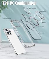 China New Pivot Point Phone Case Magnetic Rotating Transparent Stand Glitter Case for IPhone16 Pro Max for sale