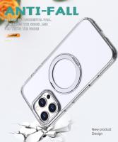 China New Pivot Point Phone Case Magnetic Rotating Transparent Stand Glitter Case for IPhone16 Pro Max for sale