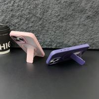 China OEM Luxury Matte Mobile Phone Case with Holder Skin Feel Cell Phone Cover for IPhone11 12 13 14 15 Pro Max Plus for sale