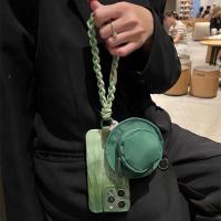 China Minimalist Gradient Green Phone Case for IPhone11 12 13 14 15 Pro Max Plus Ins Style with Soothing Eye Protection for sale