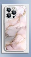 China Glass Gilded Marble Texture Watercolor Bloom Phone Case for iPhone 11 12 13 14 15 Pro Max Plus Street Fashion Ins Style for sale