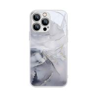 China Glass Gilded Marble Texture Watercolor Bloom Phone Case for iPhone 11 12 13 14 15 Pro Max Plus Street Fashion Ins Style for sale
