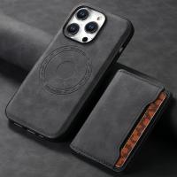 China Business Style Leather Phone Case for iPhone 11 12 13 14 15 16 Pro Max Plus Removable Card Slot and Magnetic Attachment for sale