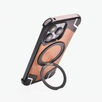 China Anti-Fall & Shockproof Zinc Alloy Armor Case Magnetic Ring Stand Holder for iPhone 15 14 Pro Max Anti-Fall Mobile Phone Shell for sale