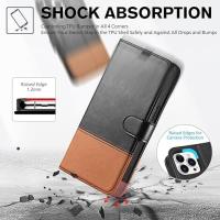 China RFID Blocking 4 Card Slots Kickstand Shockproof TPU Interior Case for iPhone 15 Pro Max Leather Magnetic Wallet Case Case for sale