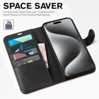 China RFID Blocking 4 Card Slots Kickstand Shockproof TPU Interior Case for iPhone 15 Pro Max Leather Magnetic Wallet Case Case for sale