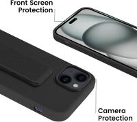 China For Silicone Kickstand Hand Strap Case for 15 Vertical/Horizontal Stand Flexible Soft Liquid Silicone Plain Design for sale
