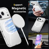 China Laudtec Precision Cut Anti-Scratch Hard PC Back Clear Magnetic Phone Case for iPhone 18 17 16 Pro Max Built-in 12N Strong Magnet for sale