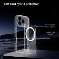 China Laudtec Precision Cut Anti-Scratch Hard PC Back Clear Magnetic Phone Case for iPhone 18 17 16 Pro Max Built-in 12N Strong Magnet for sale